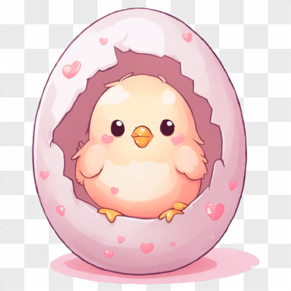 Descarga Pollito Kawaii saliendo de un huevo con corazones Kawaii En ...