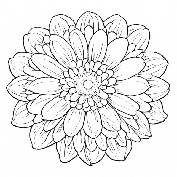 Download Intricate Flower Line Drawing Coloring pages Online - Creative ...