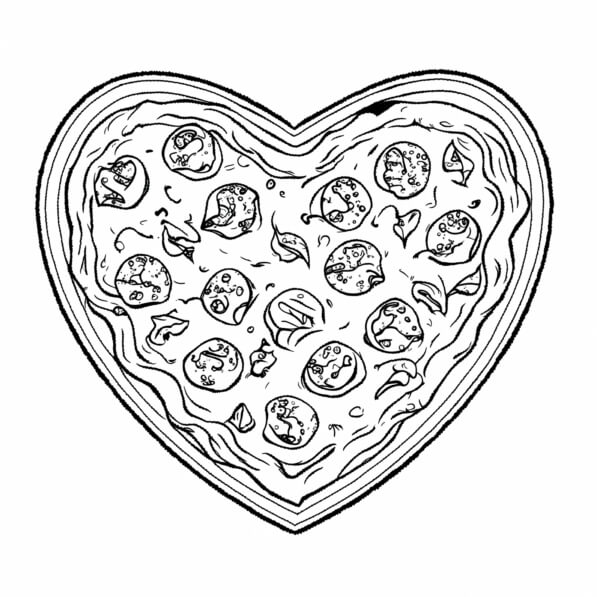 Descarga Pizza en forma de corazón con ingredientes Páginas para ...