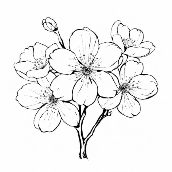 Download Detailed Line Drawing of Flowers Coloring pages Online ...