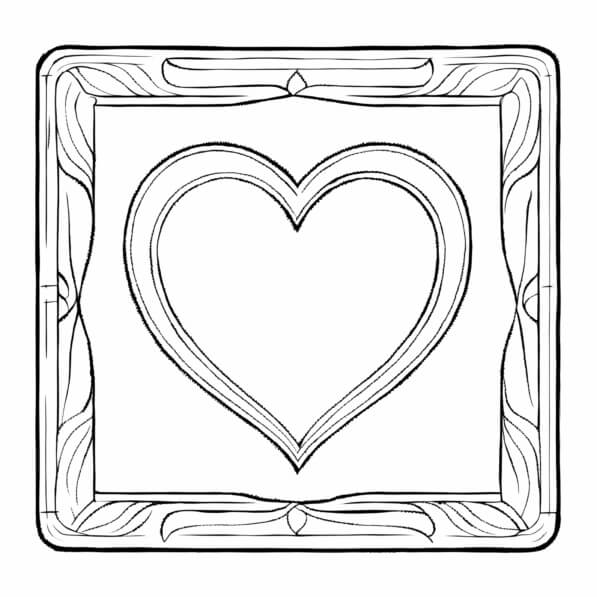 Download Ornate Heart Frame Coloring pages Online - Creative Fabrica