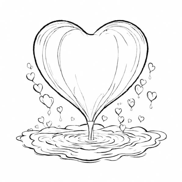 Download Heart Fountain Illustration Coloring pages Online - Creative ...