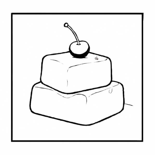 Download Stacked Butter Blocks with Cherry Coloring pages Online ...