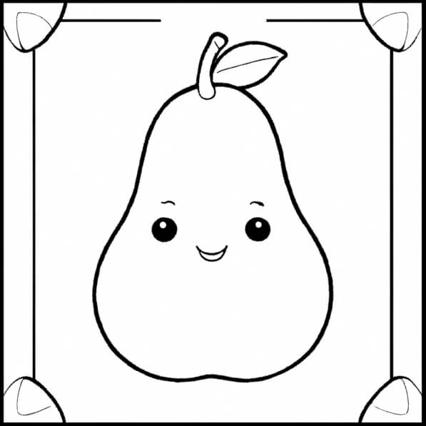 Descarga Ilustración de pera de dibujos animados linda para colorear ...