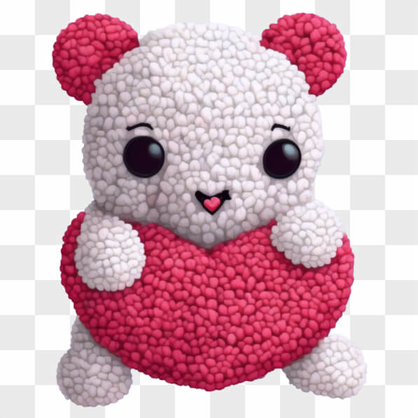 Download Cute Panda Holding Heart Cartoons Online - Creative Fabrica