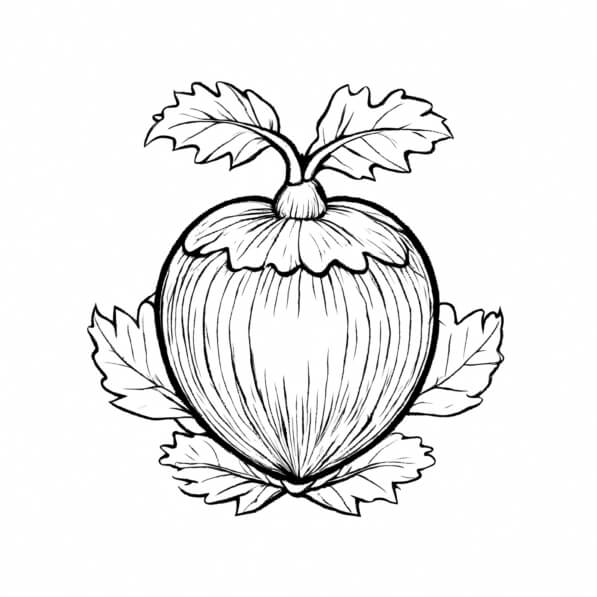 Download Line Drawing of a Hazelnut Coloring pages Online - Creative ...