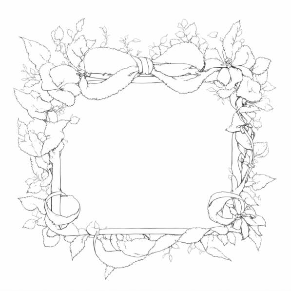 Download Hand-drawn Floral Frame Coloring pages Online - Creative Fabrica