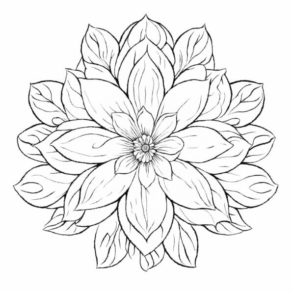 Download Intricate Flower Line Art Coloring pages Online - Creative Fabrica