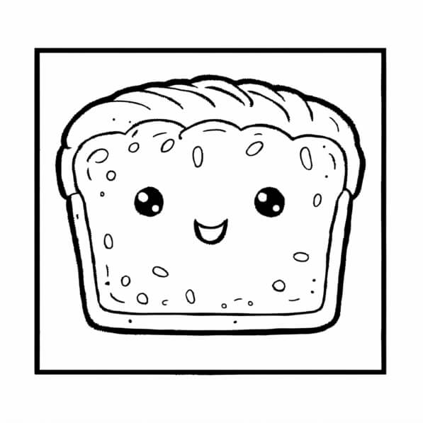 Download Cute Cartoon Loaf of Bread Coloring pages Online - Creative ...