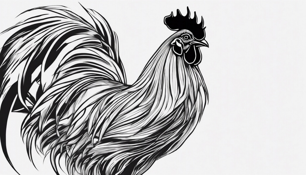 Download Stylized Black and White Rooster Illustration Backgrounds ...