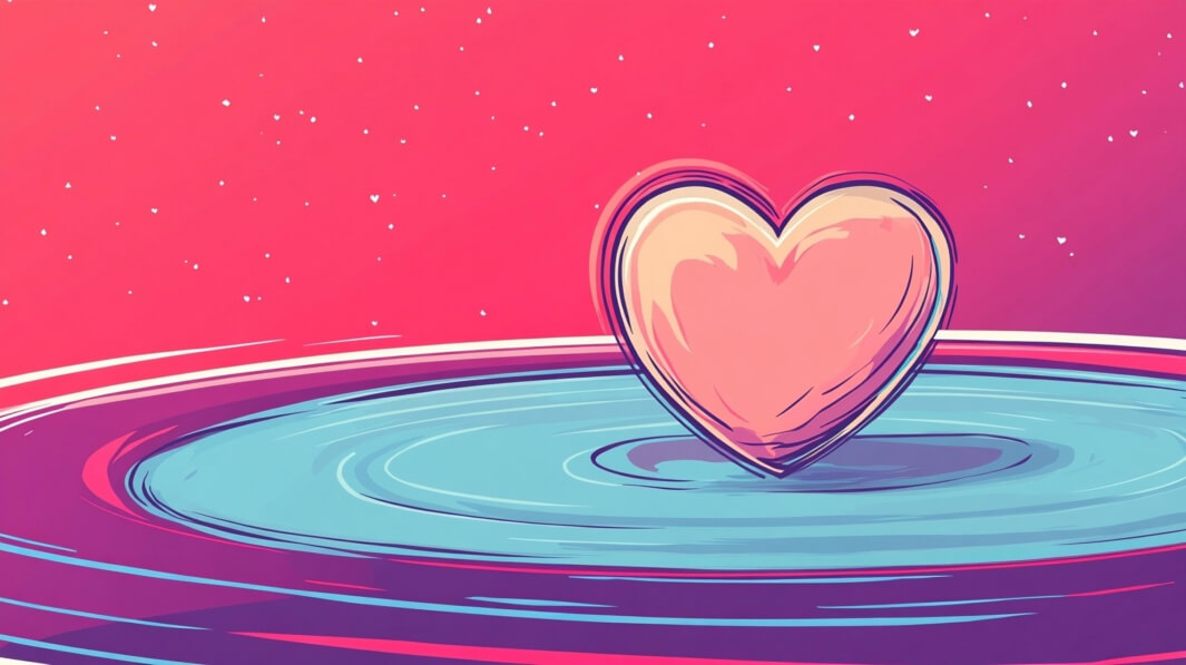 Download Stylized Heart Over Calm Water Backgrounds Online - Creative ...