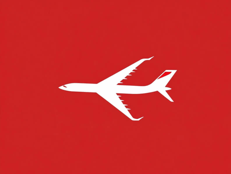Download Stylized Airplane Silhouette on Red Background Backgrounds ...