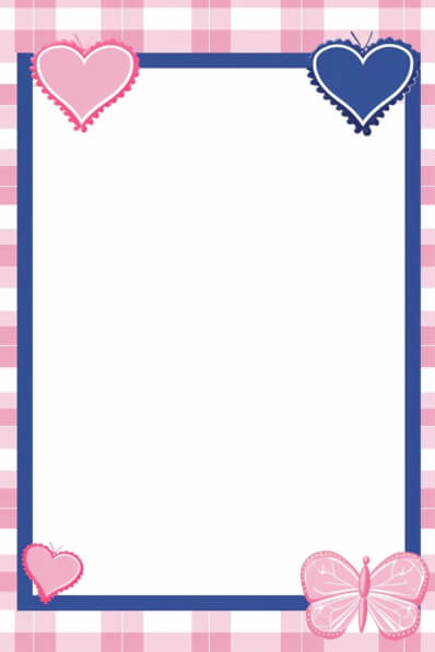 Download Decorative Border with Hearts and Butterfly Backgrounds Online ...