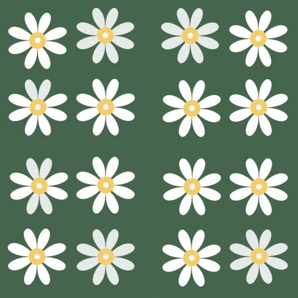 Download Stylized Daisy Pattern on Green Background Patterns Online ...