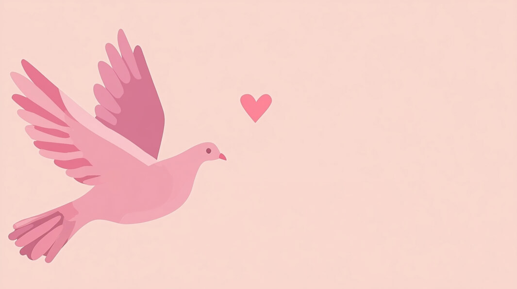 Descarga Paloma Rosa con Corazón Fondos En Línea - Creative Fabrica