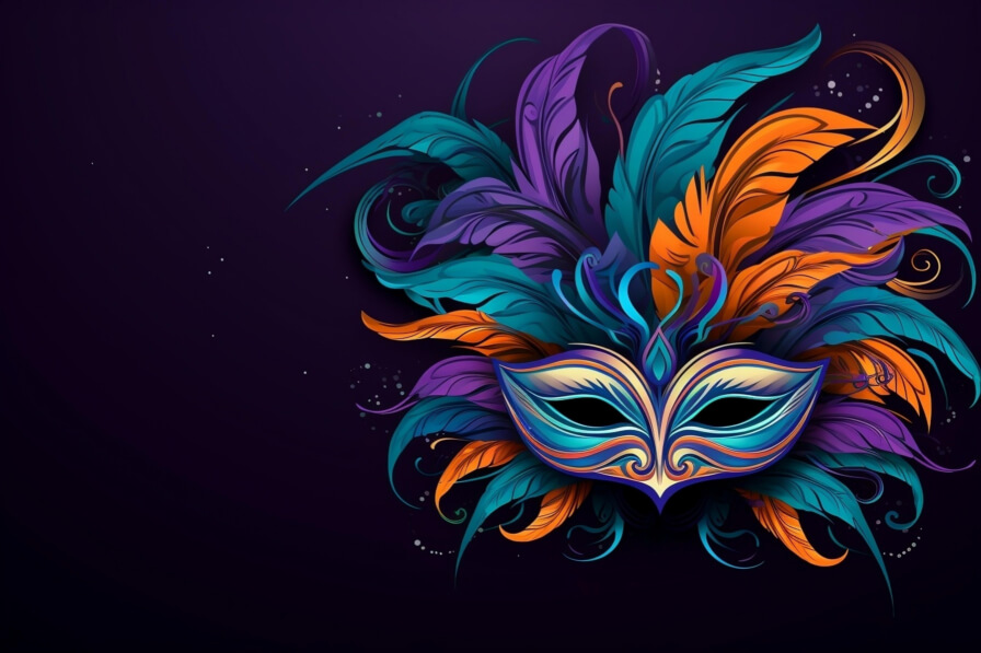 Download Vibrant Masquerade Mask with Feathers Backgrounds Online ...