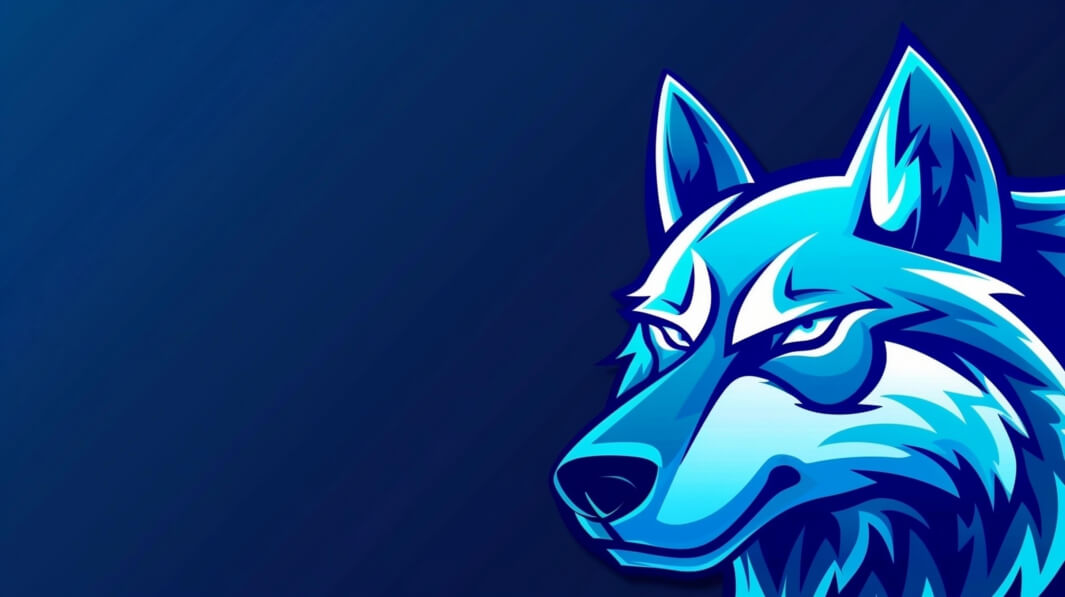 Baixe Ilustração de Lobo Azul Estilizado Backgrounds - Creative Fabrica