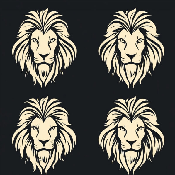 Download Stylized Lion Heads in Grid Pattern Patterns Online - Creative ...