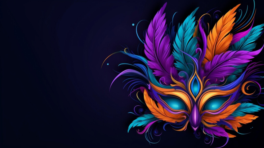 Download Vibrant Masquerade Mask with Feathers Backgrounds Online ...