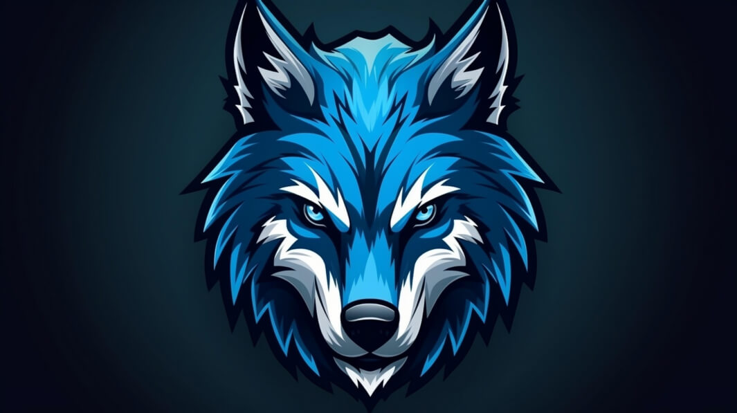 Descarga Cabeza de Lobo Azul Estilizada Fondos En Línea - Creative Fabrica