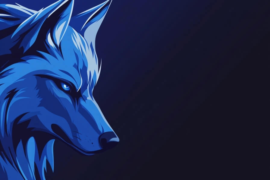 Download Stylized Blue Wolf Illustration Backgrounds Online - Creative ...