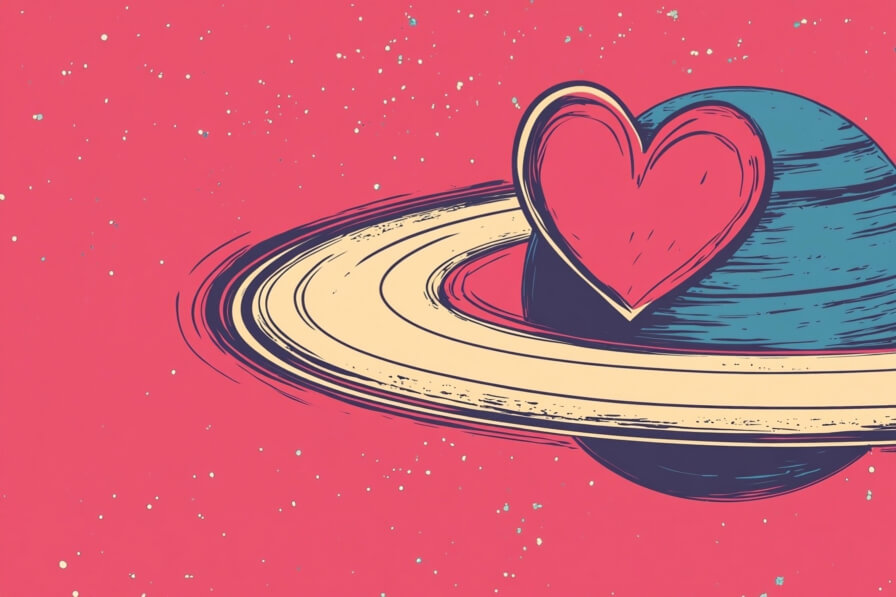 Download Saturn with Heart Illustration Backgrounds Online - Creative ...