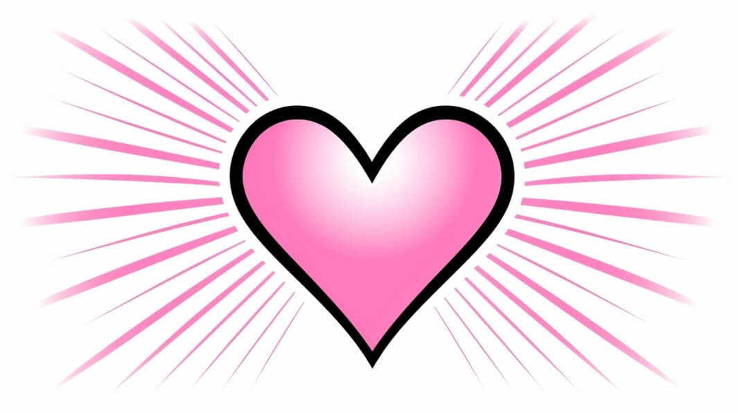 Download Stylized Pink Heart with Radiating Rays Backgrounds Online ...