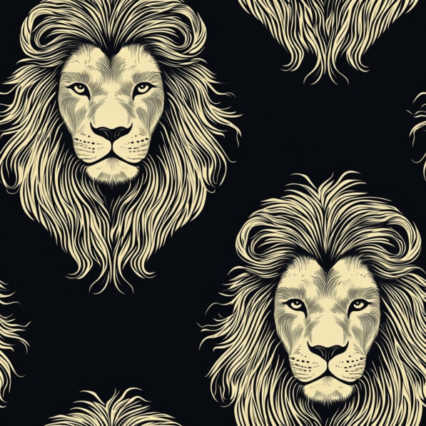 Download Stylized Lion Pattern on Black Background Patterns Online ...