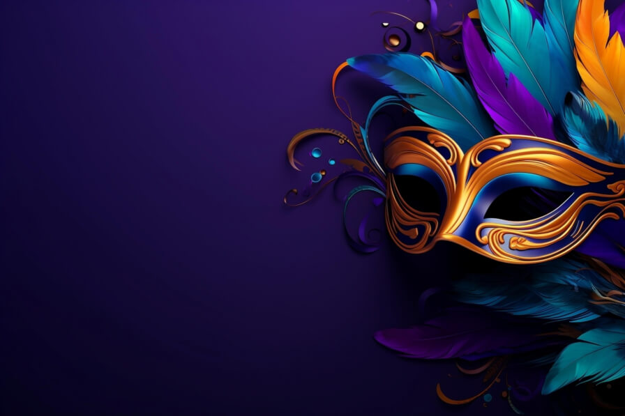 Download Colorful Masquerade Mask with Feathers Backgrounds Online ...