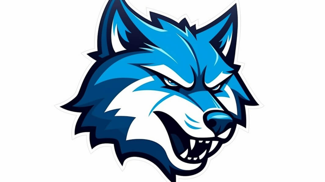 Download Stylized Blue Wolf Logo Backgrounds Online - Creative Fabrica