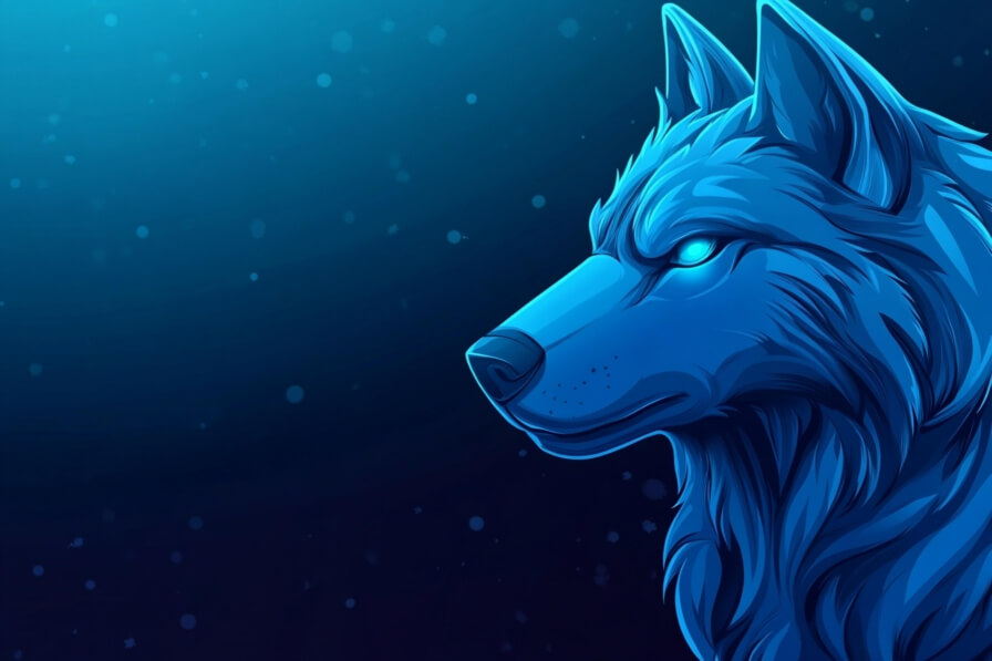 Baixe Lobo Azul Estilizado em um Fundo Místico Backgrounds - Creative ...