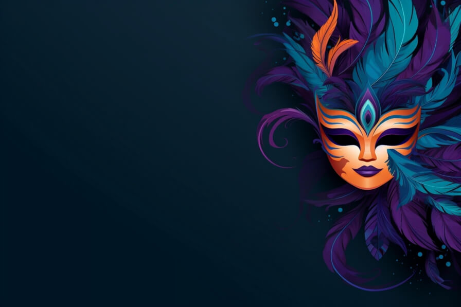 Download Stylized Mask with Feathers Backgrounds Online - Creative Fabrica