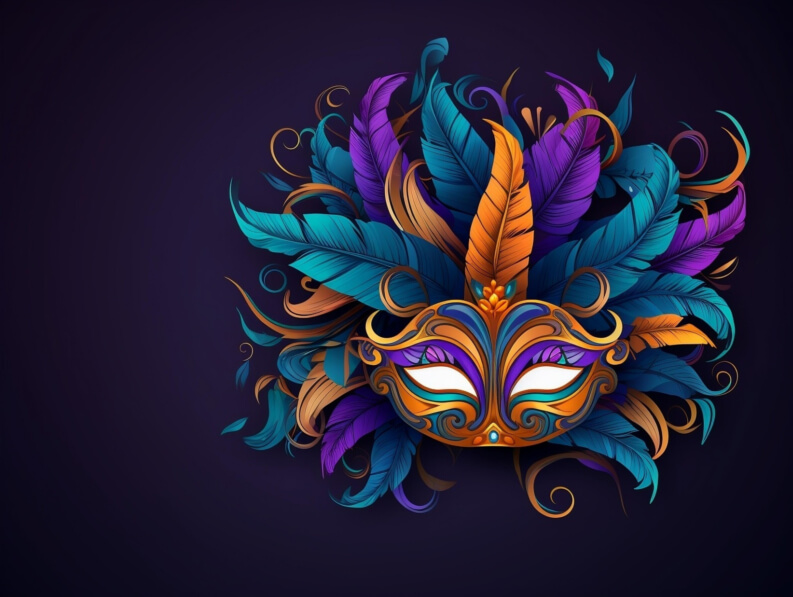 Download Colorful Masquerade Mask with Feathers Backgrounds Online ...