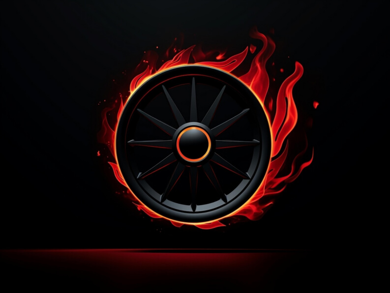 Download Dynamic Wheel with Flames Backgrounds Online - Creative Fabrica