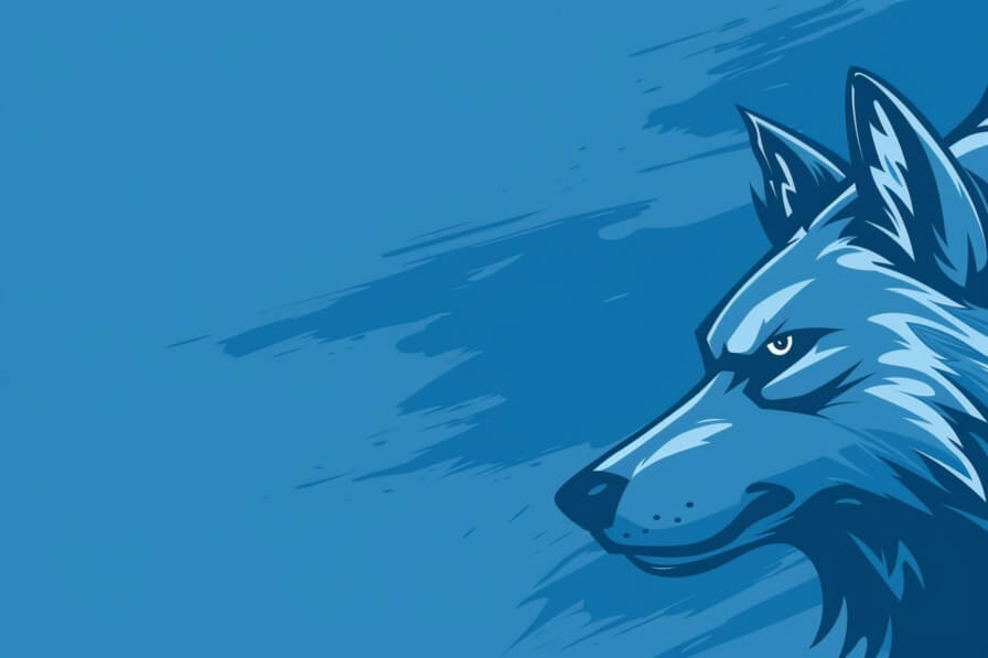 Download Stylized Wolf Illustration in Blue Backgrounds Online ...