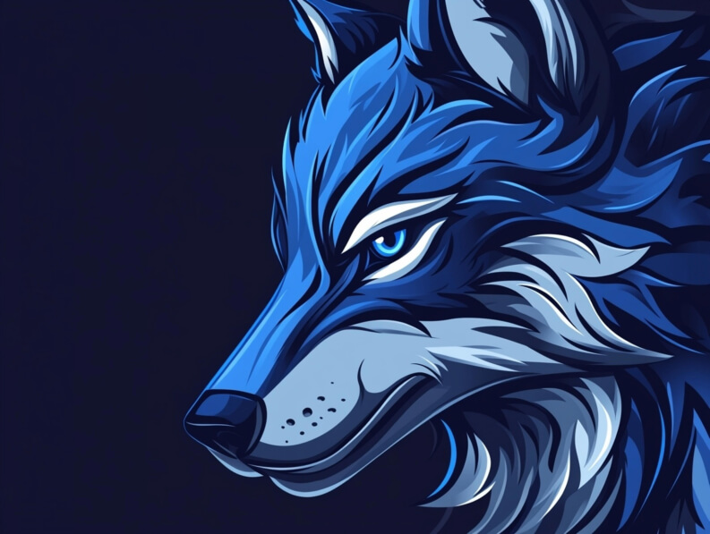 Download Stylized Blue Wolf Head Illustration Backgrounds Online ...