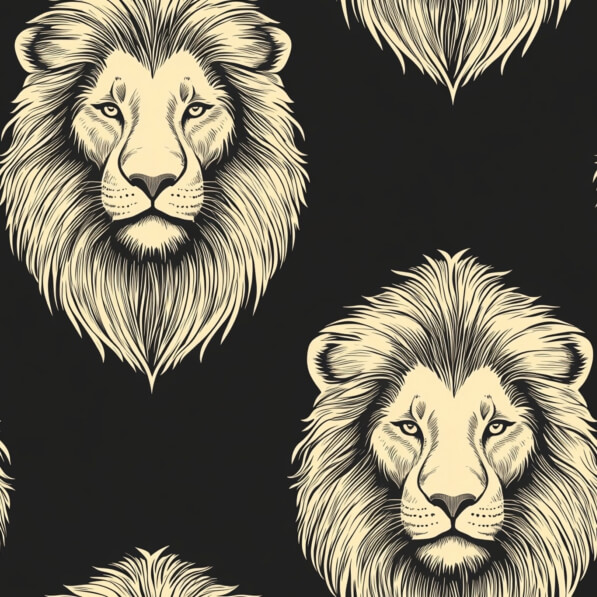 Download Pattern of Lion Heads on Black Background Patterns Online ...