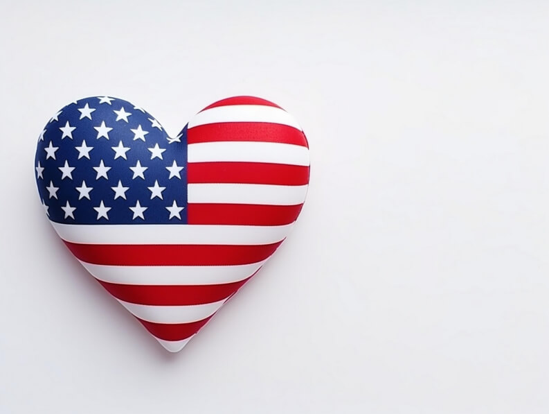 Download Heart-Shaped Object with American Flag Design Backgrounds ...
