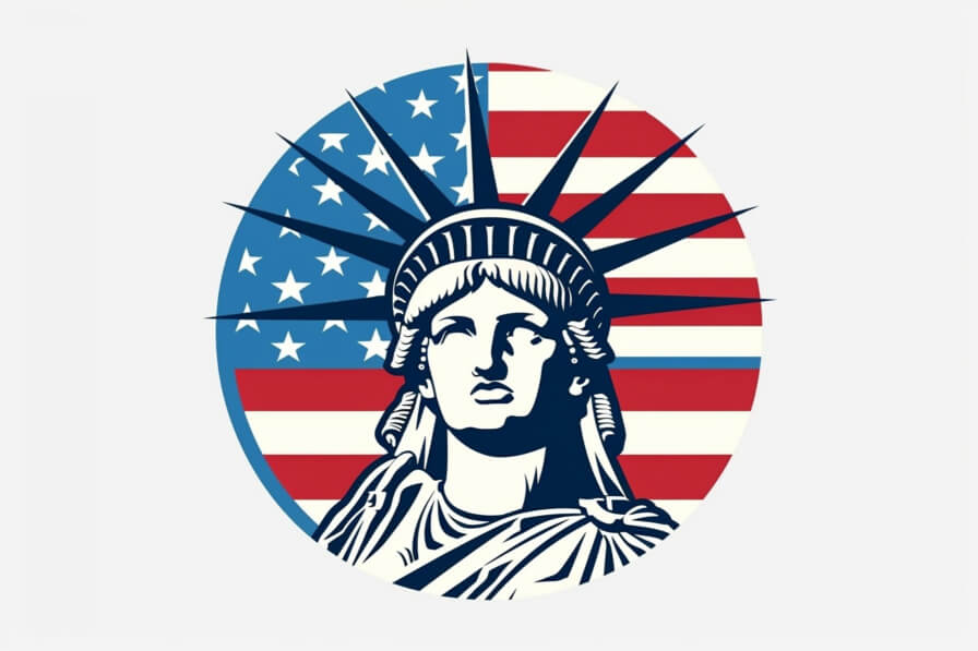 Download Stylized Statue of Liberty with American Flag Background ...