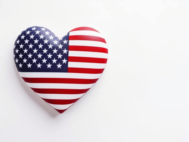 Download Heart Shaped Object with American Flag Design Backgrounds ...