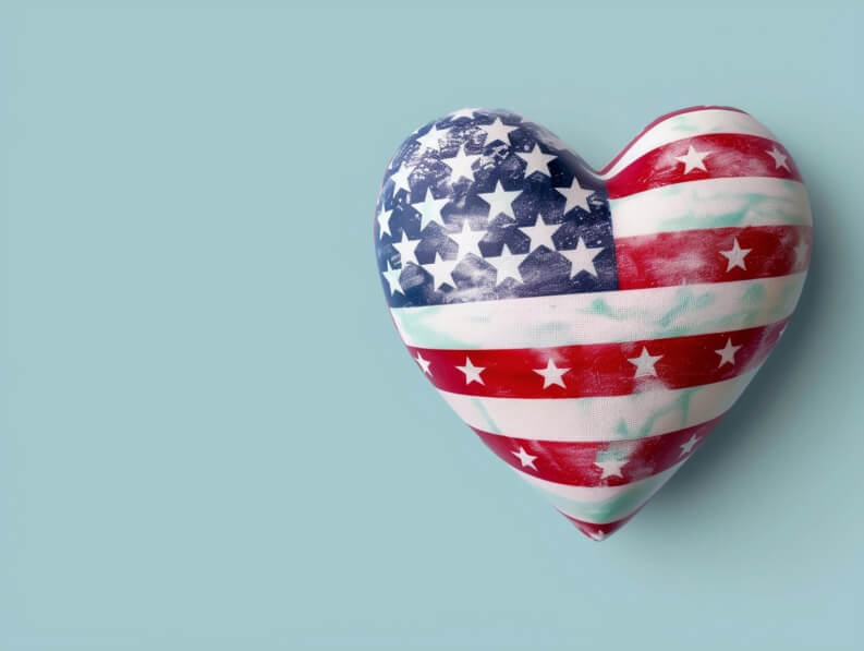 Download Heart-shaped American flag decoration Backgrounds Online ...