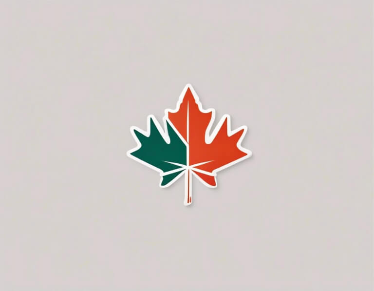 Download Stylized Maple Leaf in Green and Orange Backgrounds Online ...