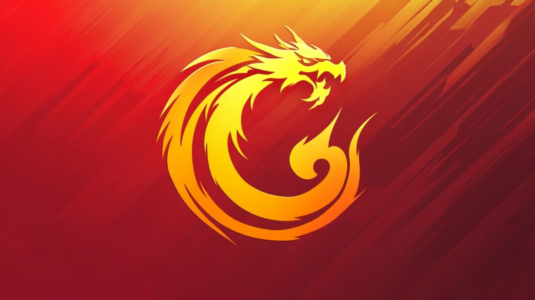 Download Stylized Dragon Logo with Gradients Backgrounds Online ...