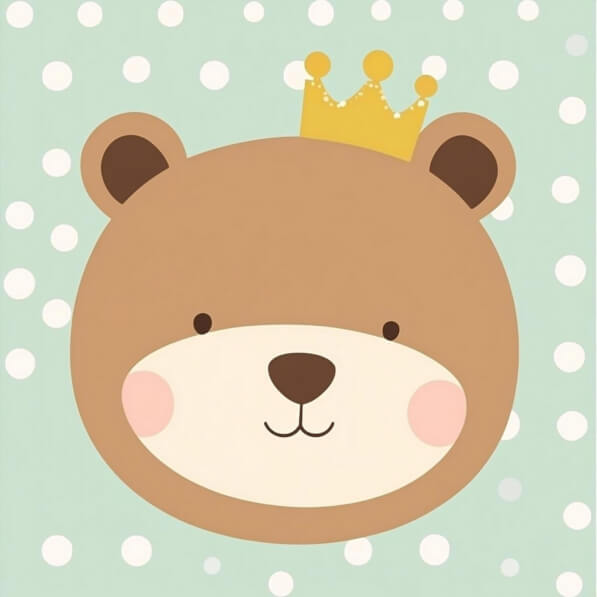 Descarga Oso de dibujos animados con corona Fondos En Línea - Creative ...