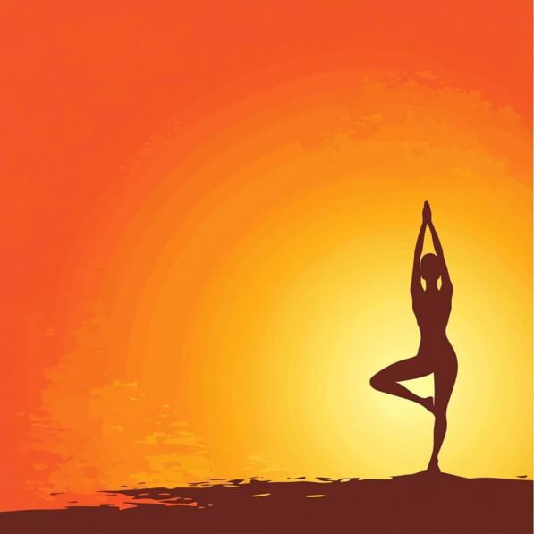 Download Yoga Silhouette at Sunset Backgrounds Online - Creative Fabrica