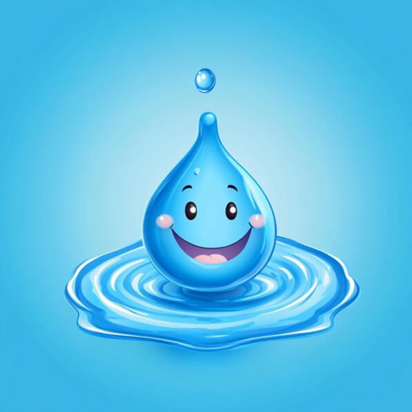 Descarga Ilustración de gota de agua azul sonriente Fondos En Línea ...