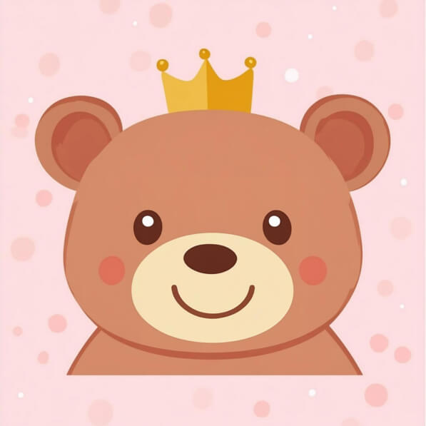 Descarga Osito de dibujos animados lindo con corona sobre fondo rosa ...
