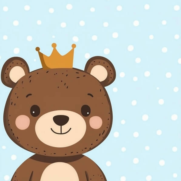 Descarga Osito de dibujos animados con corona sobre fondo azul Fondos ...