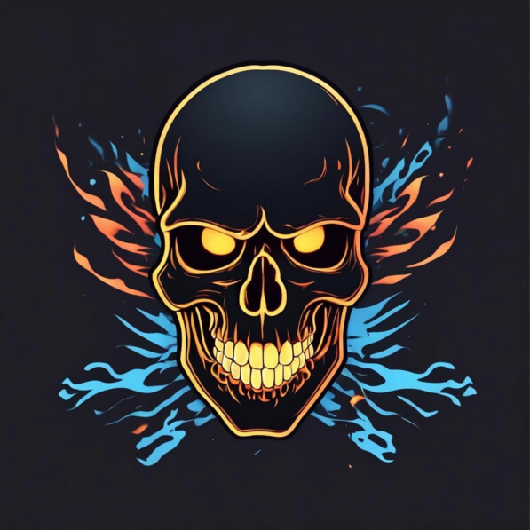 Download Stylized Skull with Flames Backgrounds Online - Creative Fabrica
