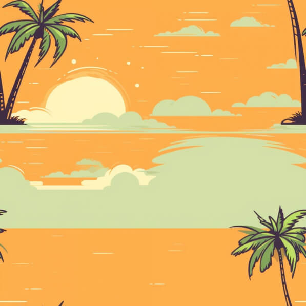Download Tropical Sunset with Palm Trees Patterns Online - Creative Fabrica